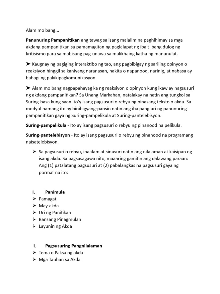 Alam Mo Bang | PDF