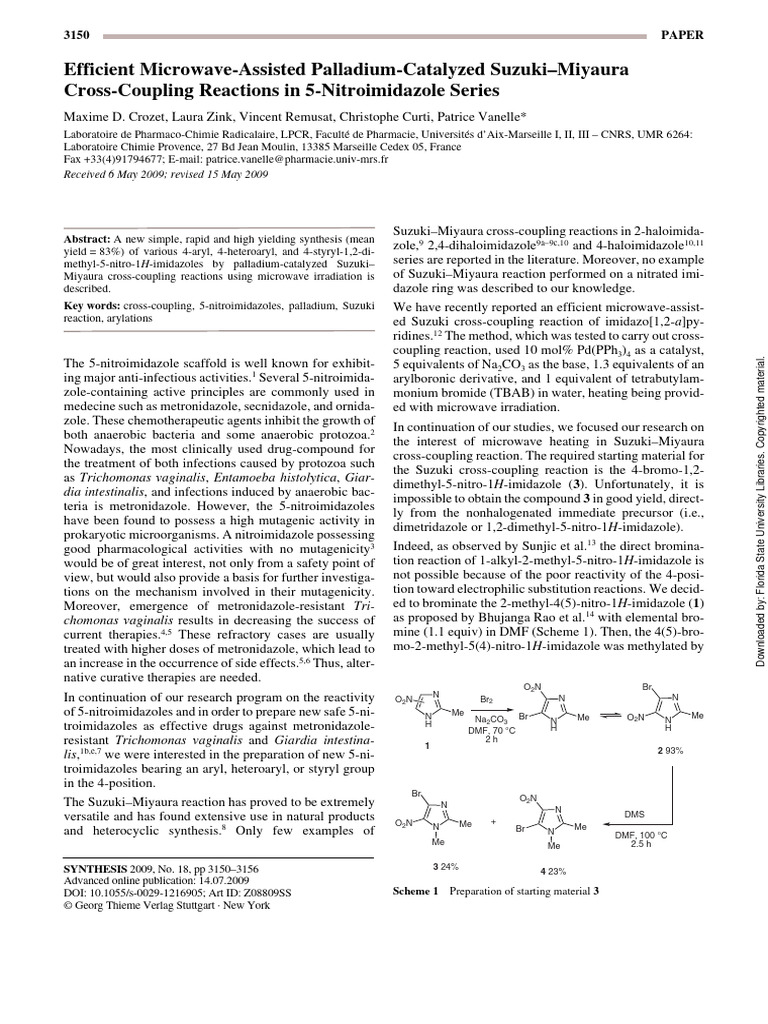 Efficient Microwave-Assisted Palladium-Catalyzed Suzuki-Miyaura | PDF | Thin Layer ...