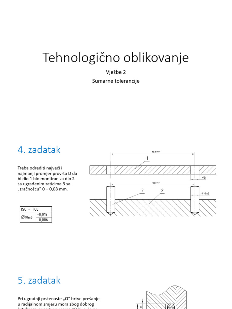 Vjezbe 2 Sumarne Tolerancije - Zadaci | PDF