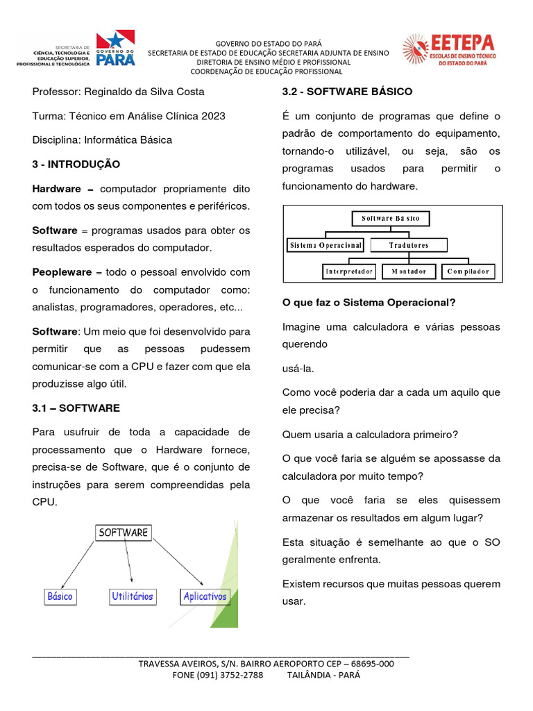 Definição de Software Básico | PDF | Sistema operacional | Programas