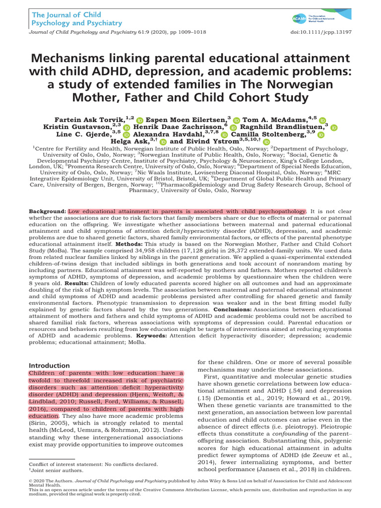 Parent Factors In Child Adhd Pdf Attention Deficit Hyperactivity