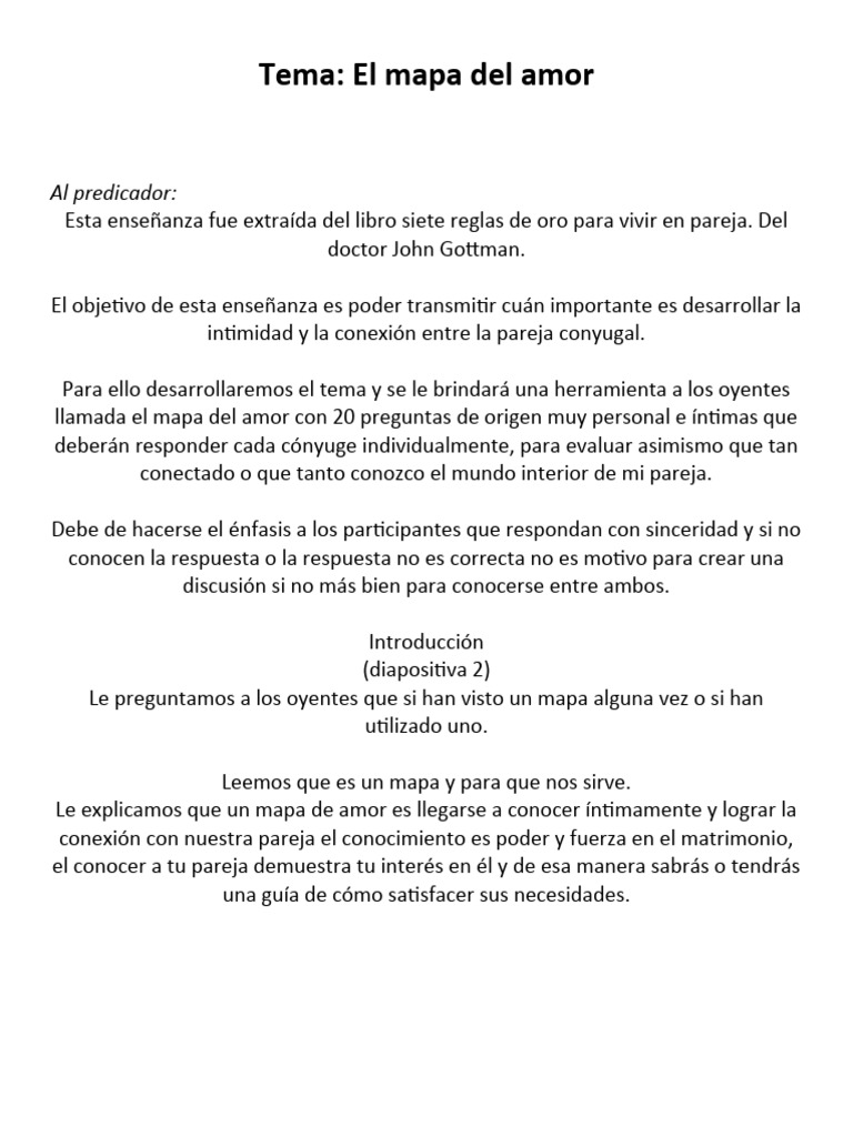 El Mapa Del Amor Bosquejo | PDF | Amor