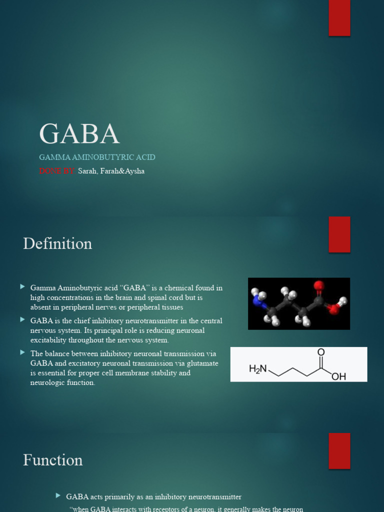 Gaba | PDF | Neuron | Neurotransmitter