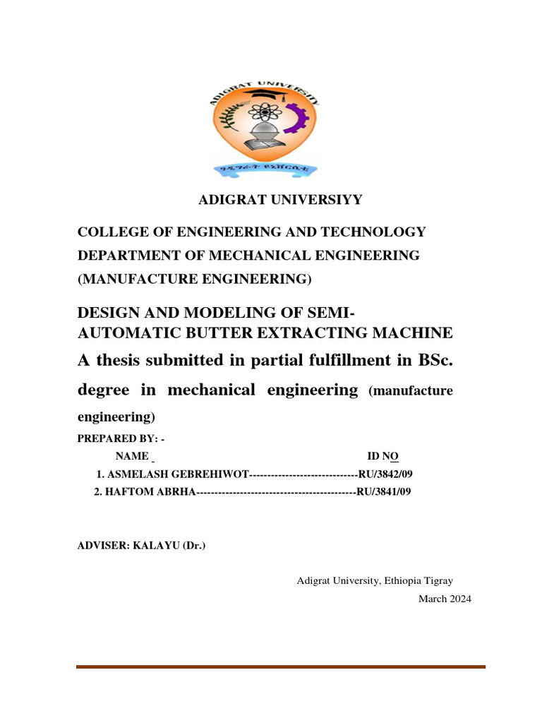 adigrat university | PDF | Gear | Milk