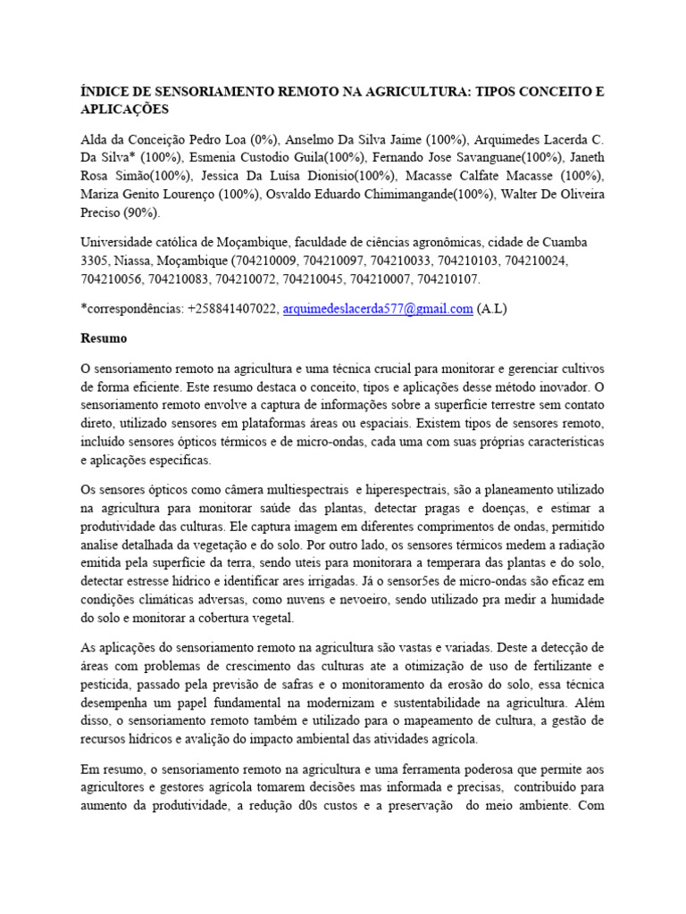 Sensoriamento Remoto | PDF