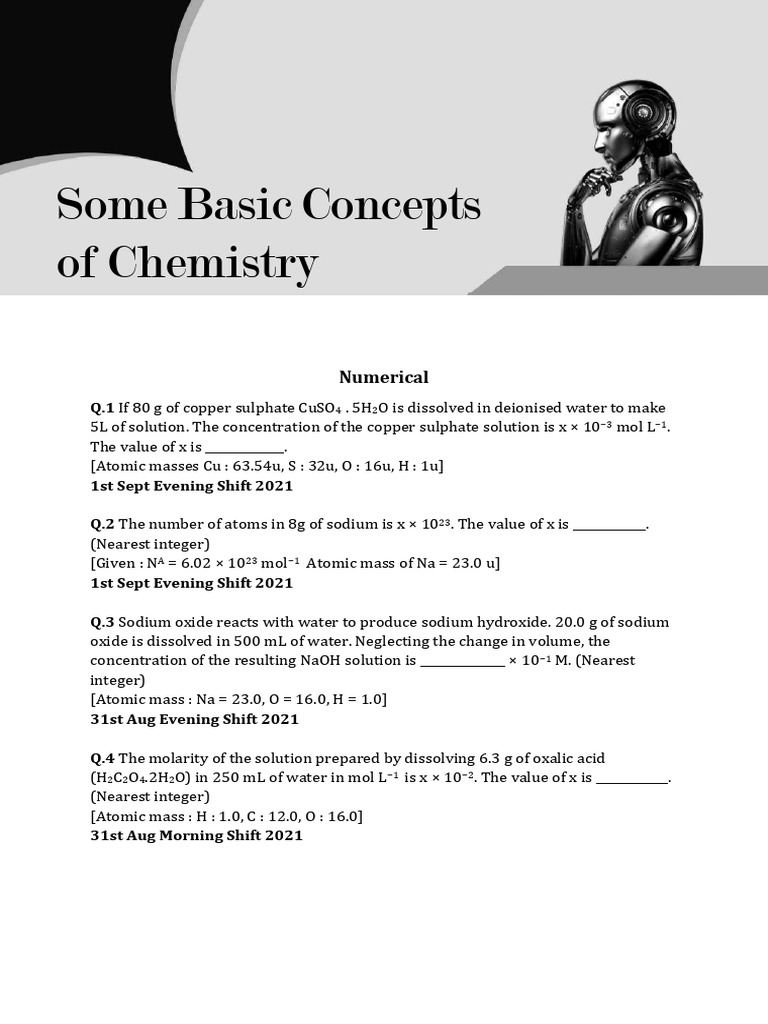 Mole Concept Download Free Pdf Mole Unit Sodium
