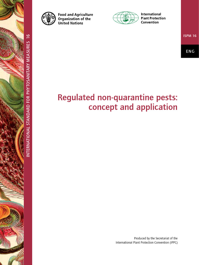 Regulated Non-Quarantine Pests: Concept and Application: Ispm 16 | PDF