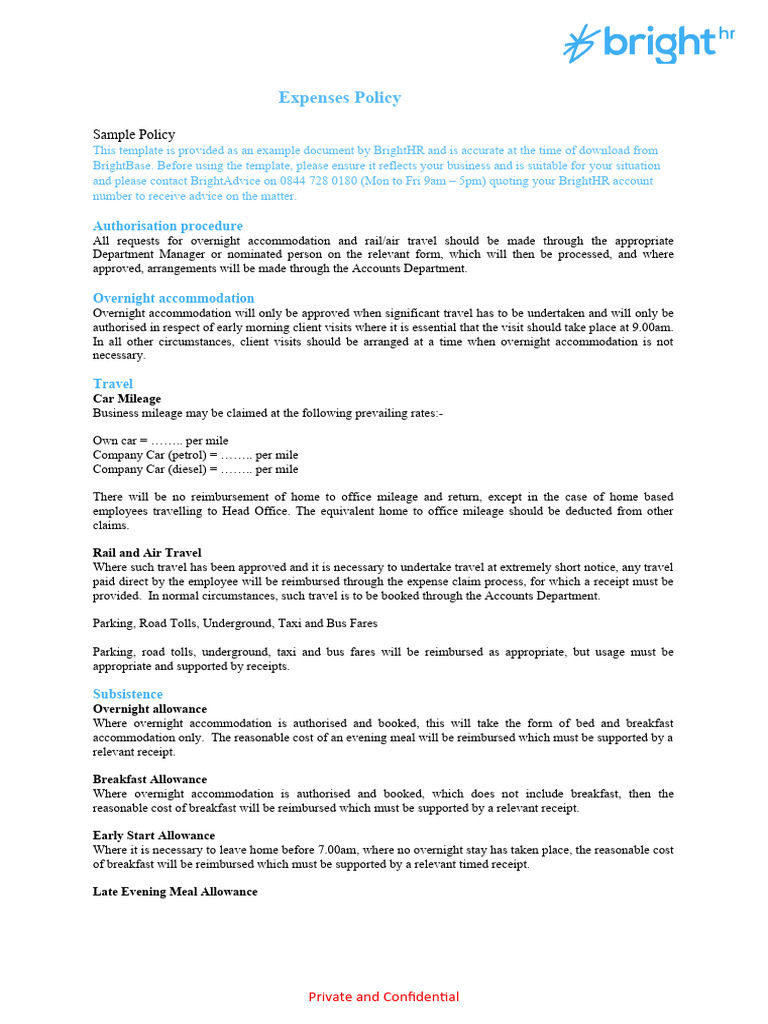 Expenses Policy | PDF | Reimbursement | Expense
