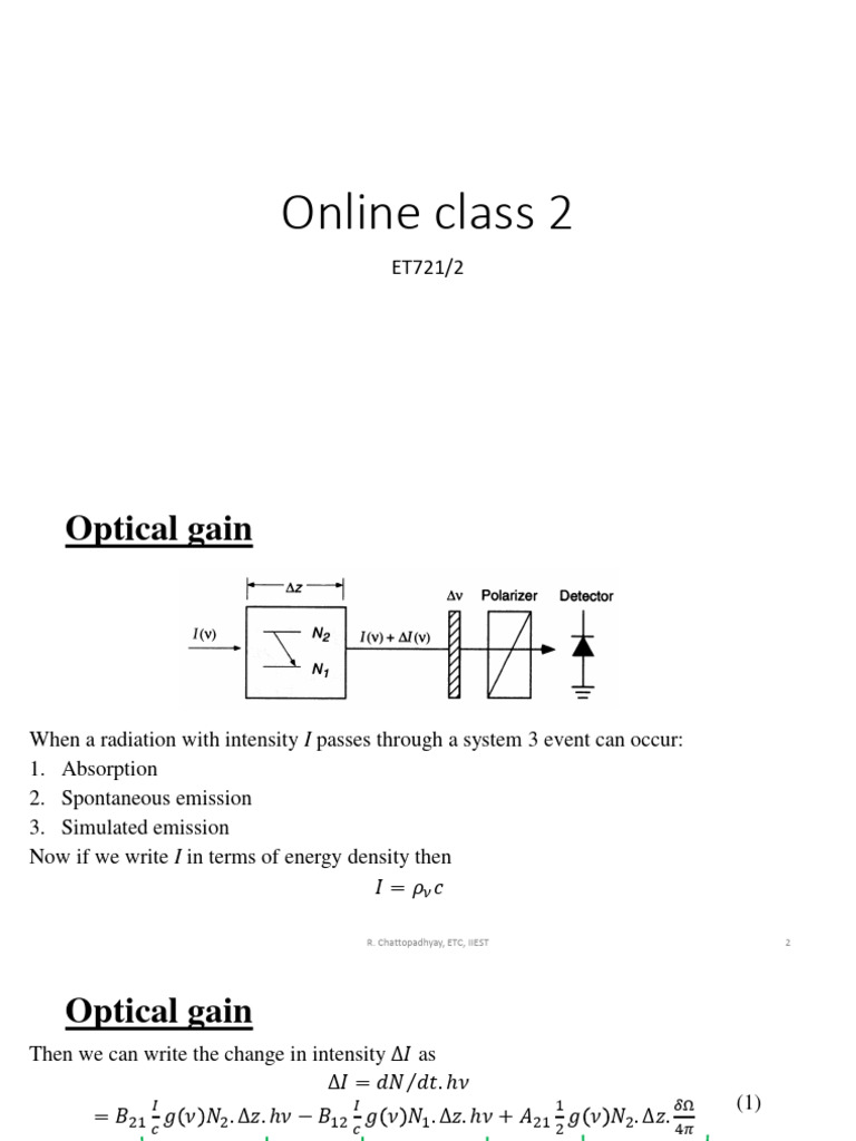 Online Class 2 | PDF | Laser | Resonance