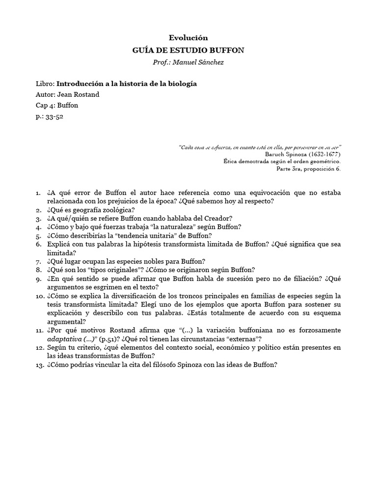 Guía de Estudio Buffon | PDF | Filosofía