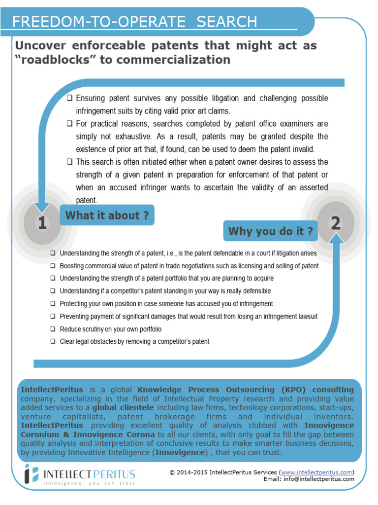 Freedom-To-Operate Search | PDF | Patent | Patent Infringement