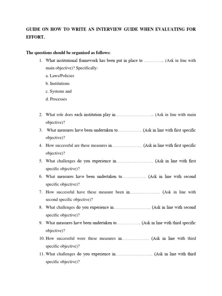 Interview Guide For Effortmeasures | PDF | Sustainability | Forestry