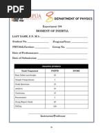 Rotational Inertia of Disk and Ring Experiment | PDF | Mechanics | Rotation