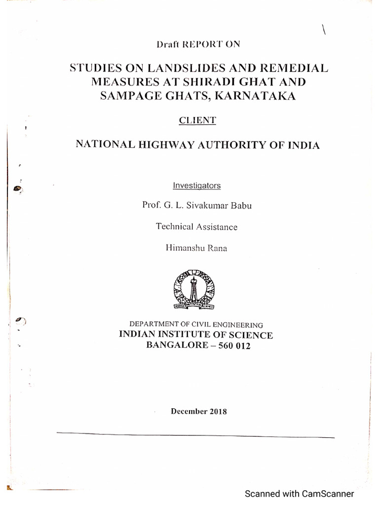 Prof Shiva Kumar Babu Report - Shiradi Ghat | PDF