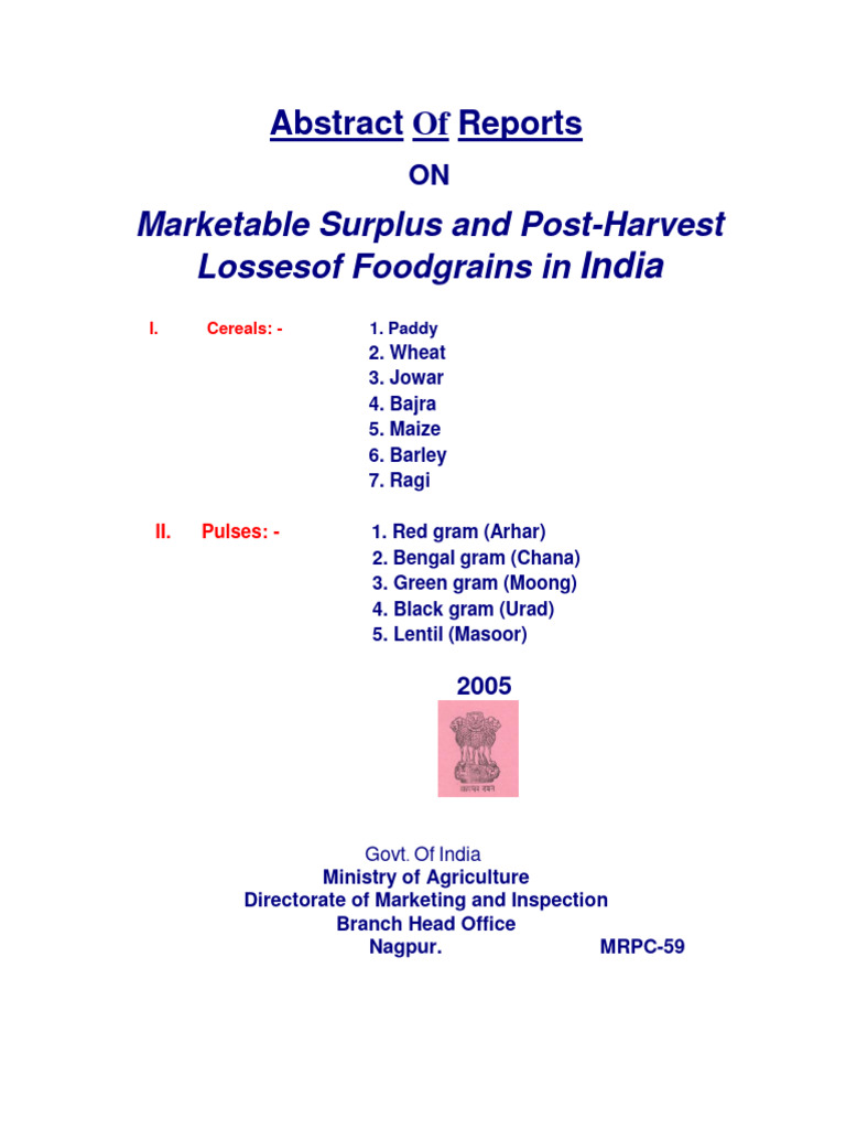 Abstract Reports Surplus | PDF | Agriculture | Wheat
