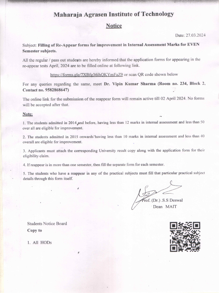 Filling ofRe-Appear Form. | PDF