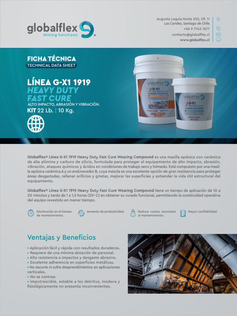 FT Globalflex® Línea G-X1 1919 Heavy Duty Fast Cure 22Lb-10Kg ...