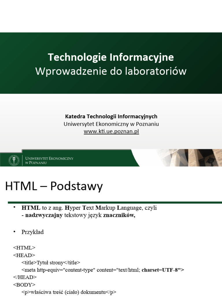 HTML Podstawy | PDF