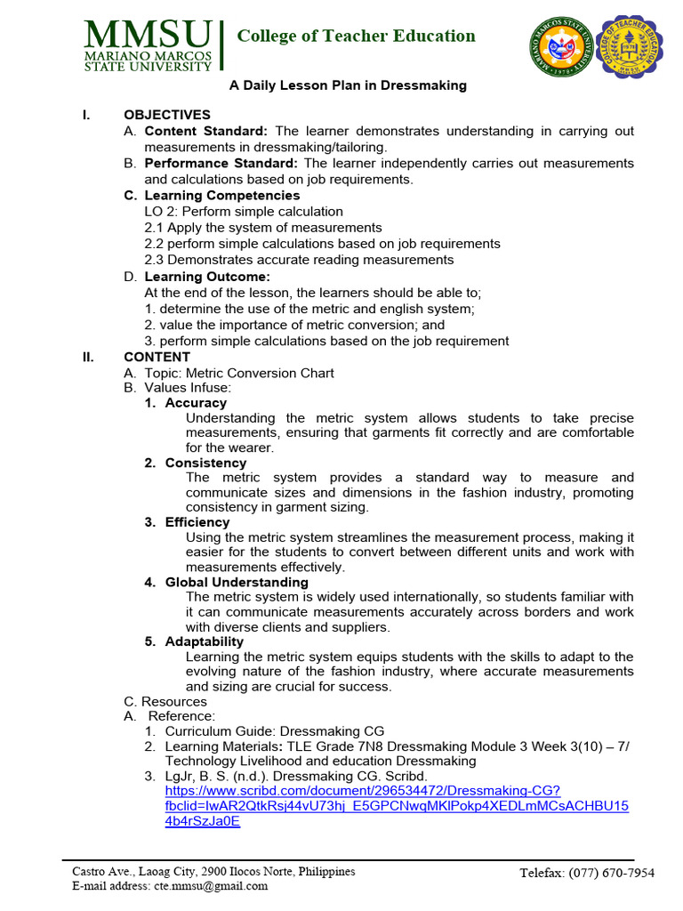 Metric Conversion Chart DLP | PDF | Measurement | Learning