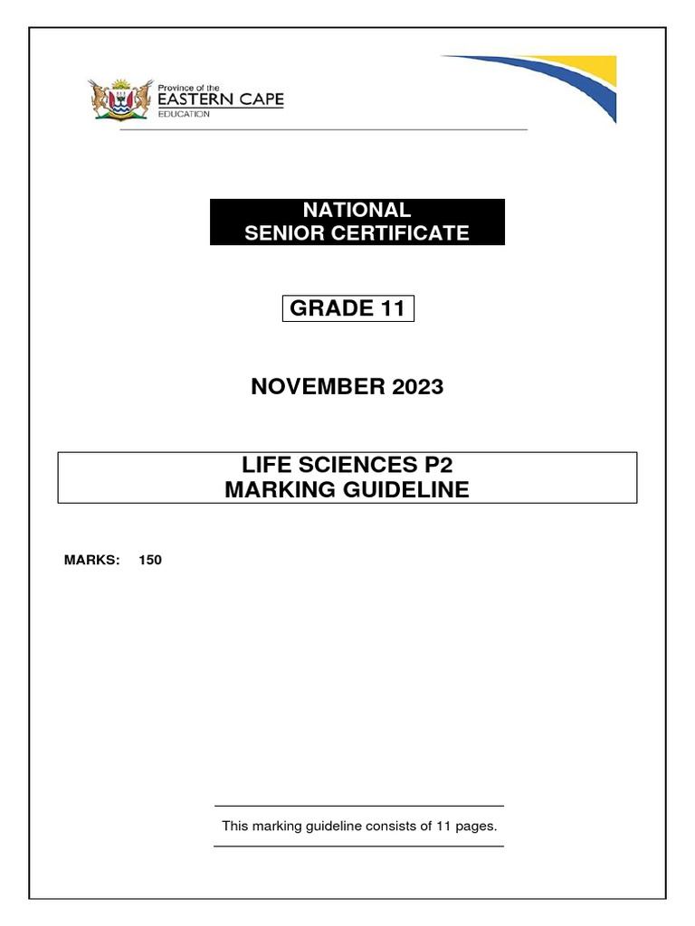 LIFE SCIENCES P2 GR11 MEMO NOV 2023 - English | PDF | Flowers | Fungus