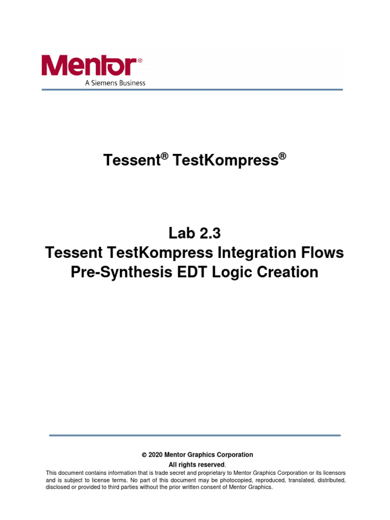 Lab2.3 Tessent TestKompress Integration Flows EX3 | Download Free PDF ...