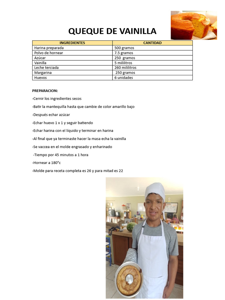 Recetas Variadas de Queques Caseros | PDF | Caramelo | Chocolate