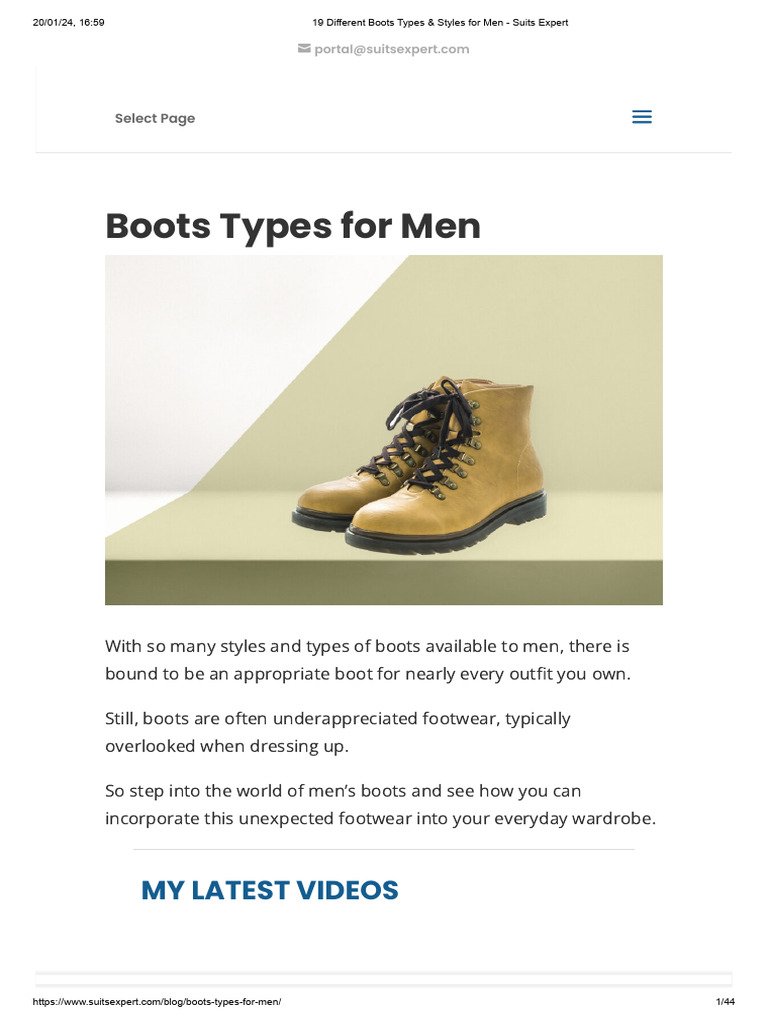 19 Different Boots Types & Styles for Men - Suits Expert | PDF | Boot ...