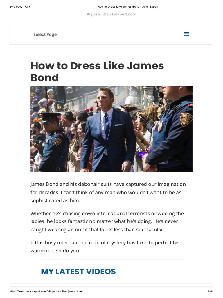 How To Dress Like James Bond - Suits Expert | PDF | Trousers | Clothing