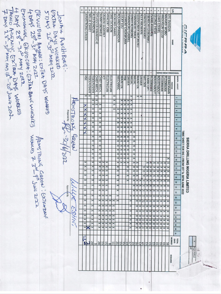 June 2022 Timesheet | PDF