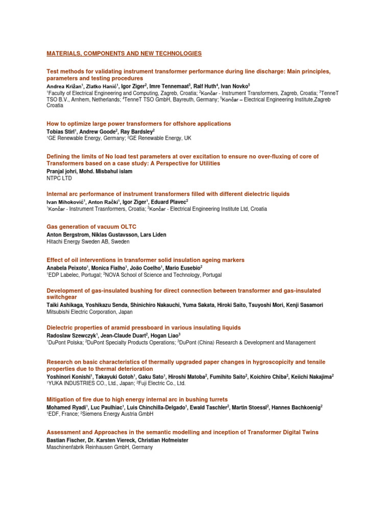 Accepted Abstracts | PDF | Transformer | Electrical Engineering