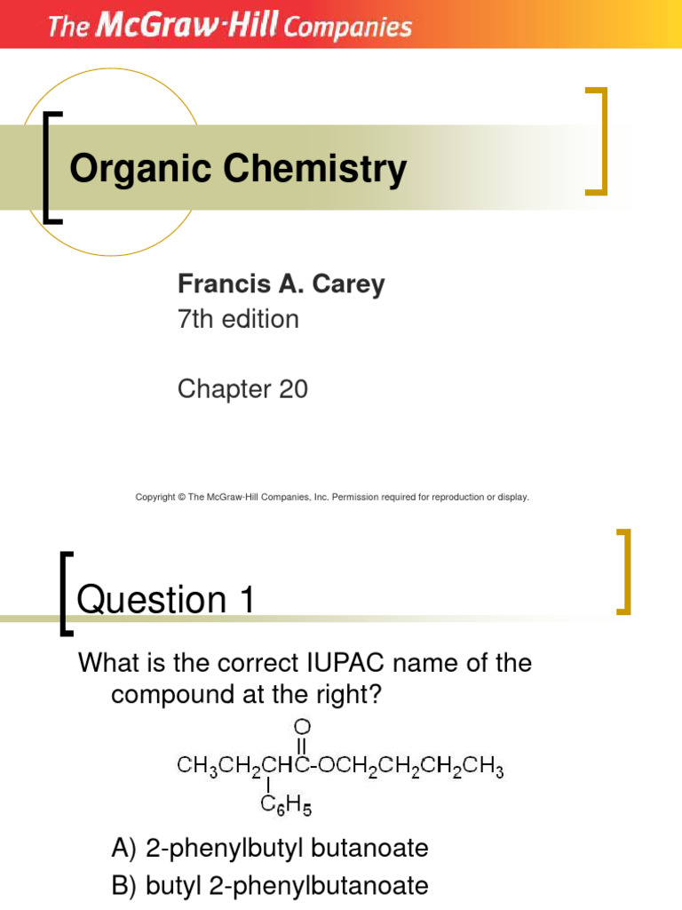 CHM222 Ch.8 (Ch.20) MCQ | PDF | Ester | Amide