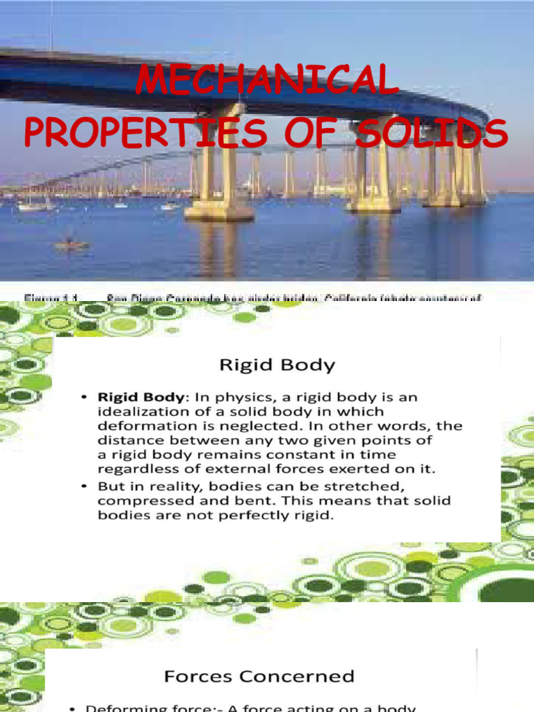 Mechanical Properties of Solids | PDF | Elasticity (Physics) | Bending