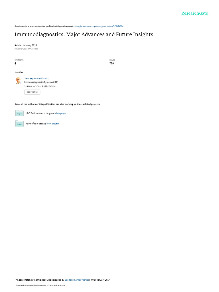 Immunodiagnostics 2013 SKV | PDF | Immunoassay | Elisa