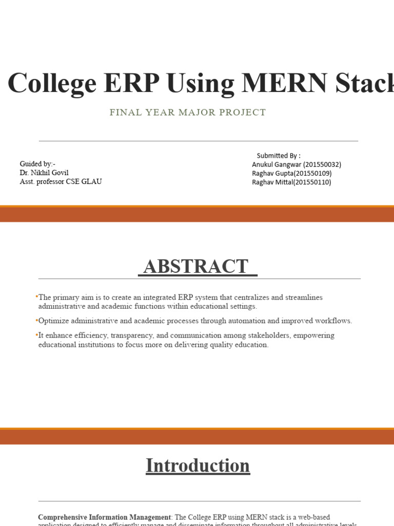 College ERP Using MERN Stack | PDF | Enterprise Resource Planning ...