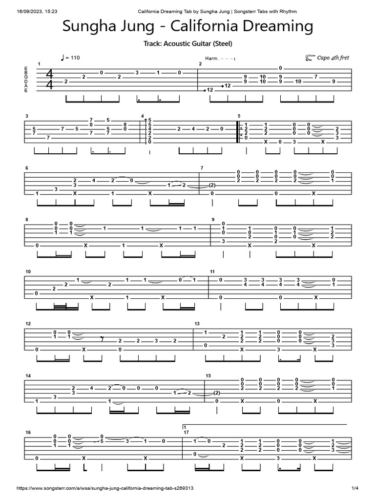 California Dreaming Tab by Sungha Jung | PDF | Music Technology ...