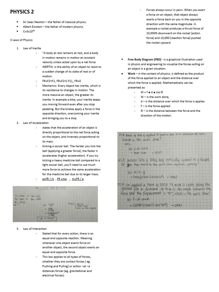 Physics 2 | PDF | Force | Inertia