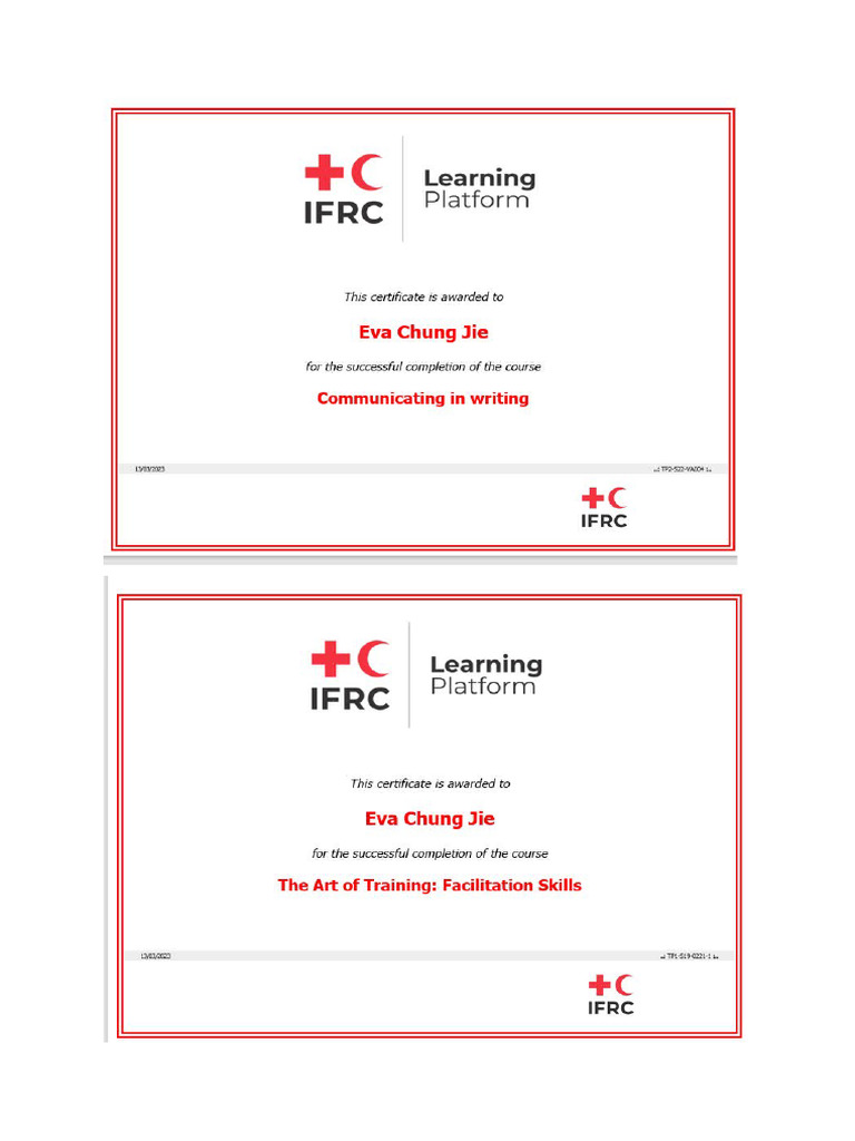 Ifrc Cert 2023 (Eva Chung) | PDF