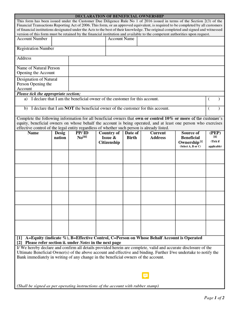 #4 Beneficial Ownership Form | PDF | Private Law | Justice