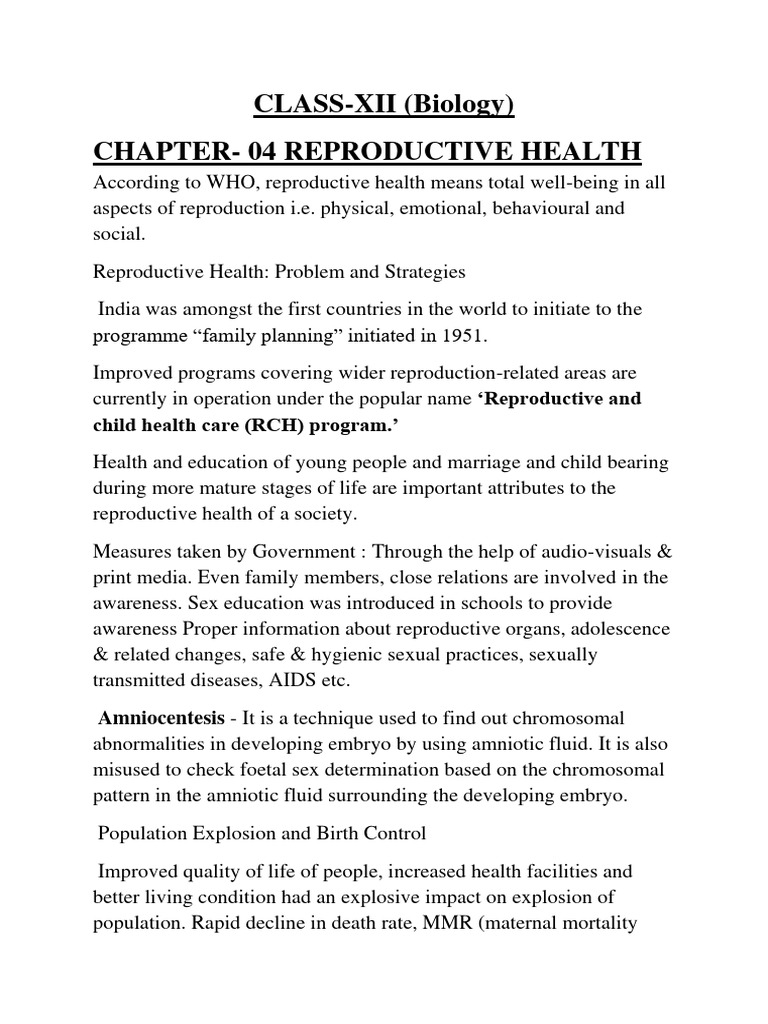 REPRODUCTIVE HEALTH | PDF | Sexually Transmitted Infection | Infertility