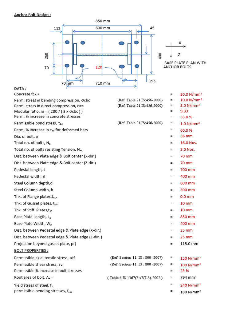 Base Plate-ISMB 400 - 2 Row | PDF | Bending | Stress (Mechanics)