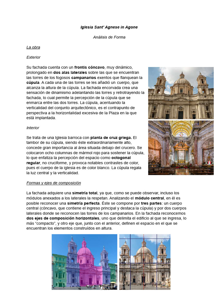 U2 - Iglesia Sant' Agnese in Agone | PDF | Diseño arquitectonico | Arquitectura