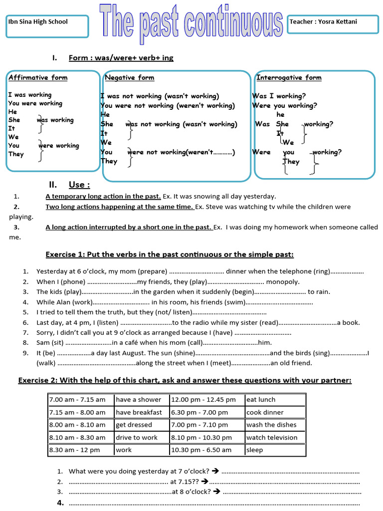 The Past Continuous | PDF