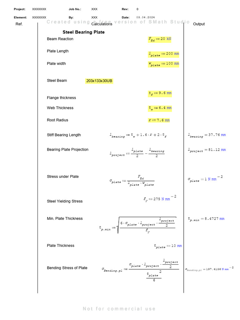 Steel Beam Bearing Plate Masonry | PDF | Beam (Structure) | Bending