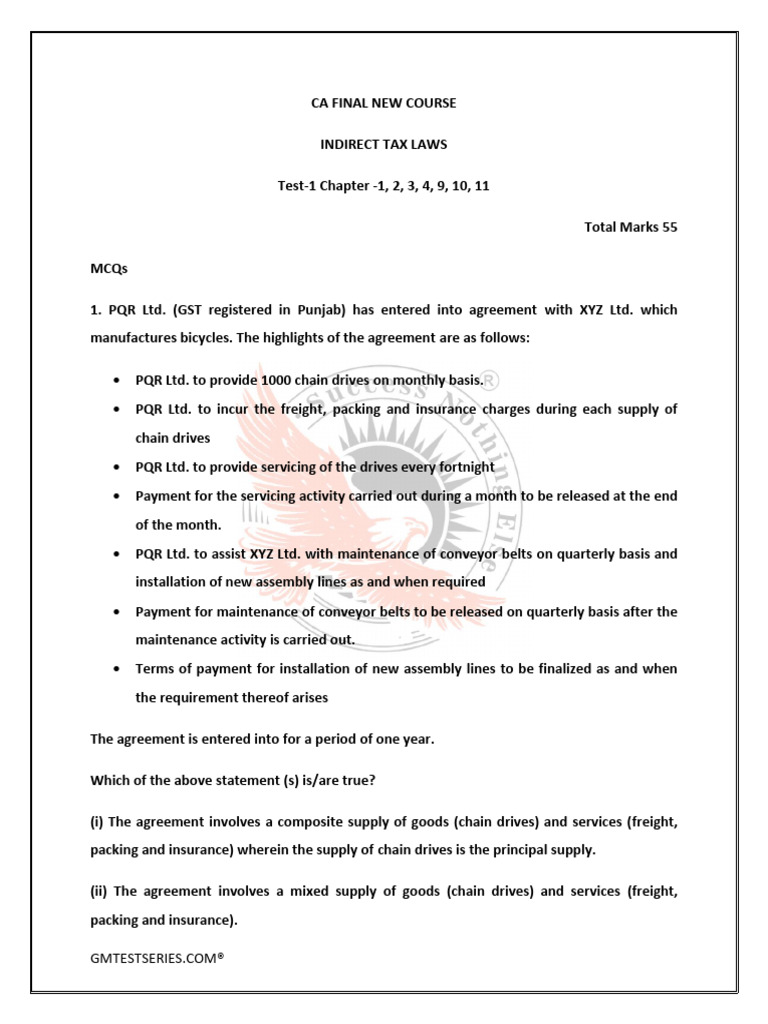 Question IDT GM 1 | PDF | Invoice | Taxes