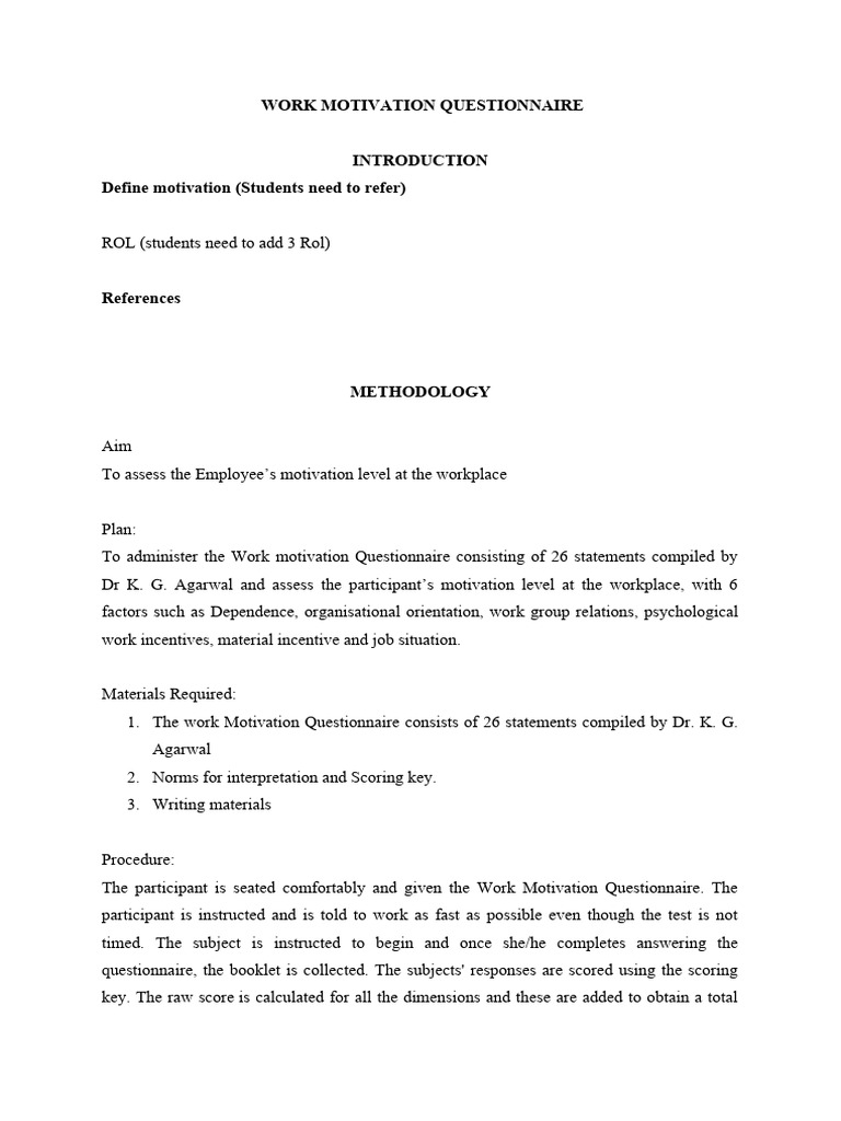 Work Motivation - Methodology 1 | PDF | Motivation | Motivational