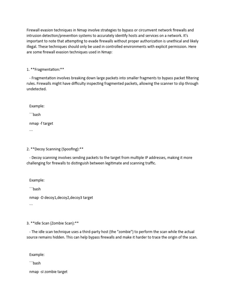 Firewall Evation Techniques | Download Free PDF | Firewall (Computing) | Internet Protocol Suite