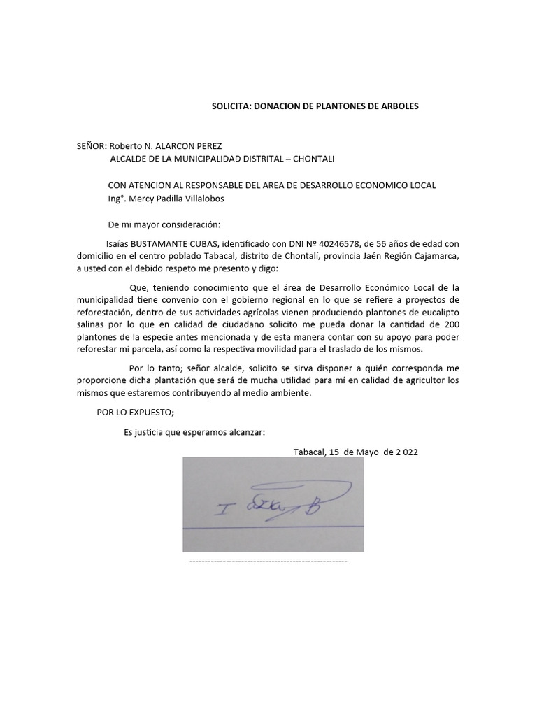 Solicitud Arboles | PDF