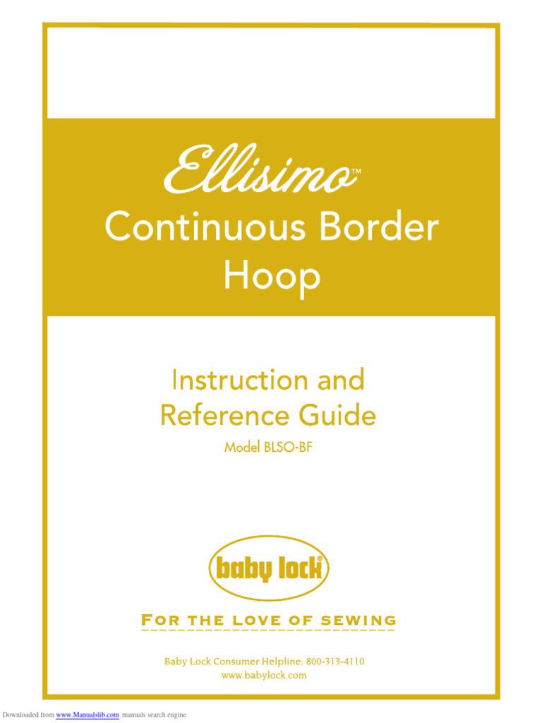 Baby Lock Ellisimo BLSO-BF Continuous Border Hoop | PDF | Embroidery ...
