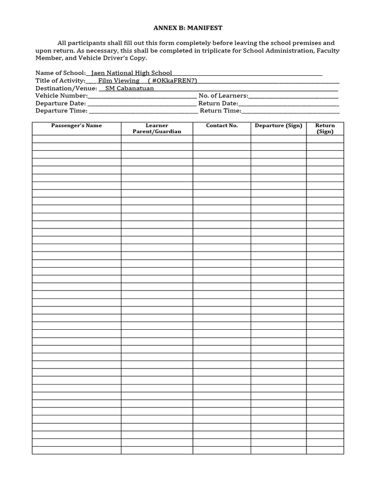 Film Viewing Manifest for OKkaFREN | PDF | Business | Finance & Money ...