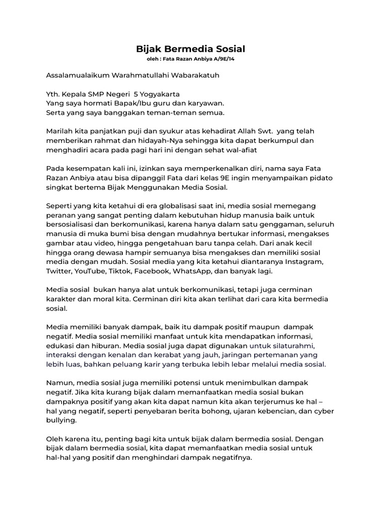 Pidato B Indo Uprak | PDF